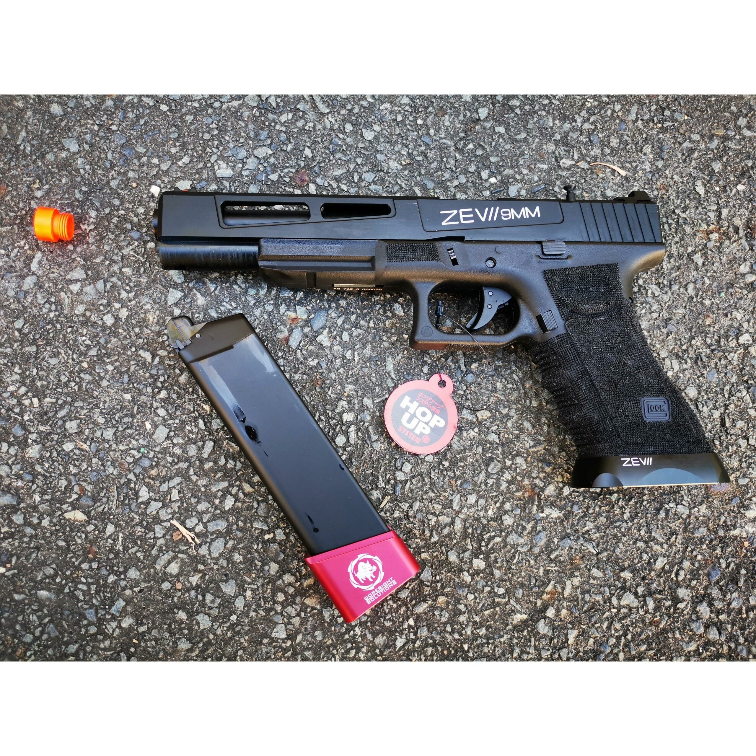 DOUBLE BELL Glock 17L Type ZEVII 9MM Combat Master Custom Gas Blowback – Custom Gel Blasters