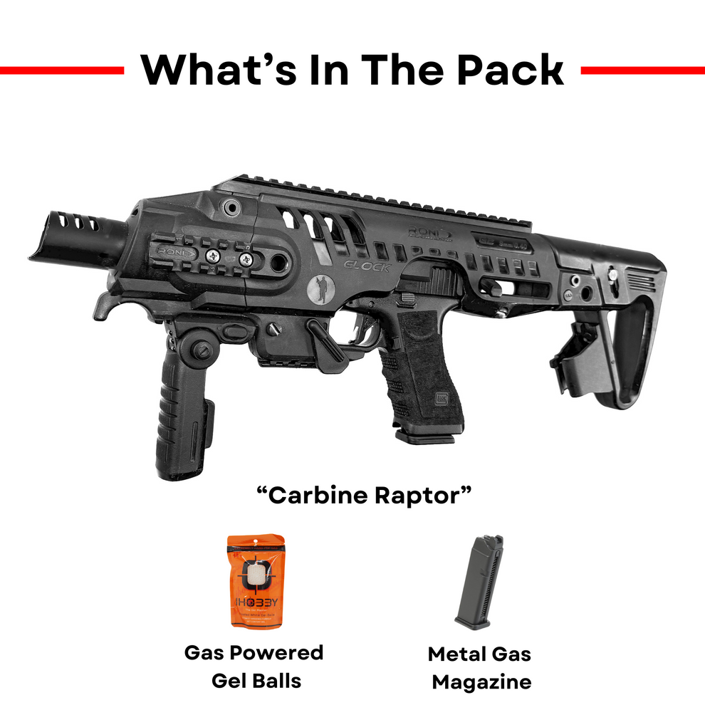 "Carbine Raptor" Custom Gas Pistol - Gel Blaster – Custom Gel Blasters