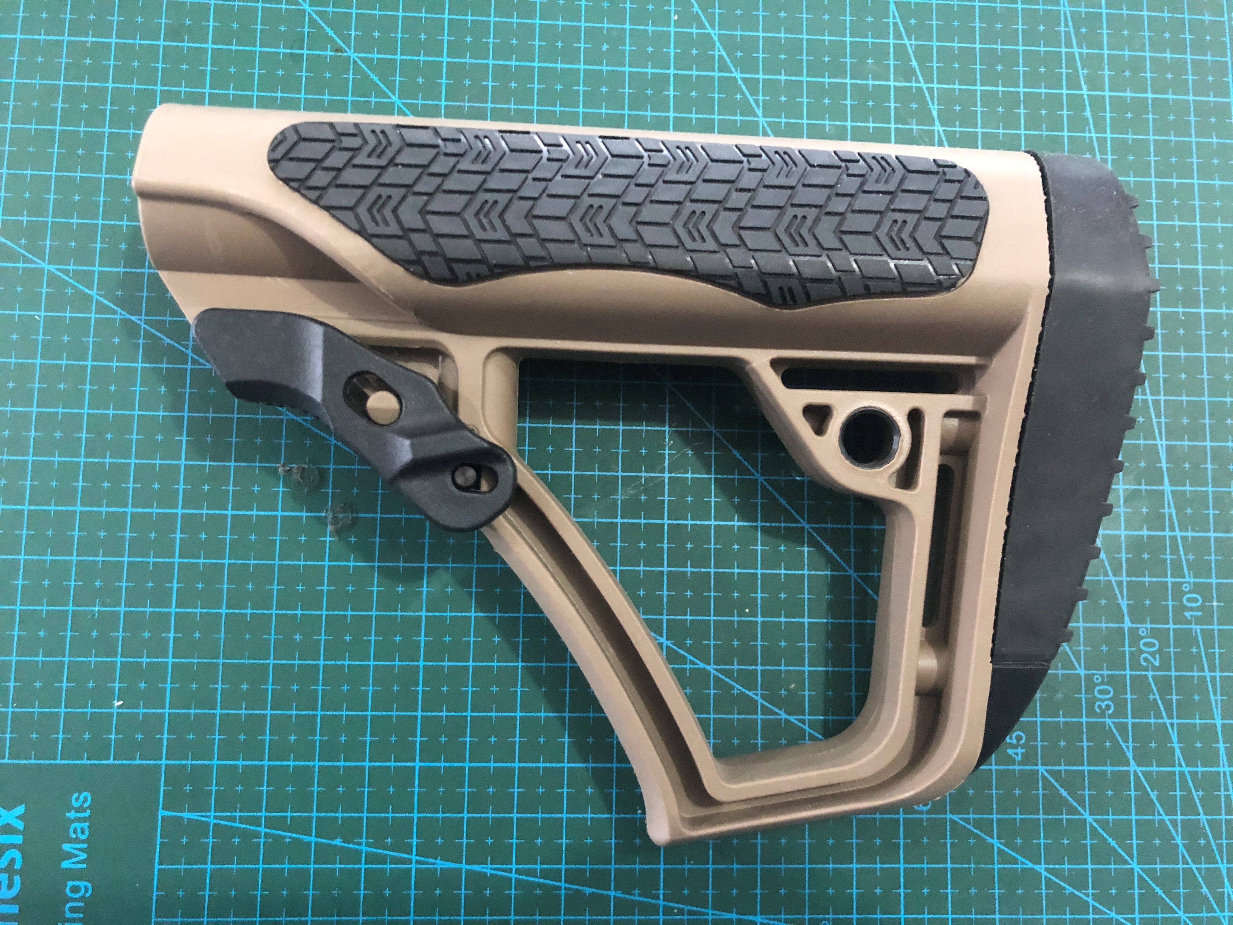 V – DD ButtStock – Tan – Custom Gel Blasters