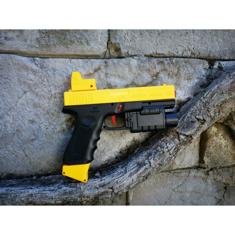 JINMING X2 GLOCK 18 Pistol Gel Blaster With Stick Mag And Drum Mag – Custom Gel Blasters